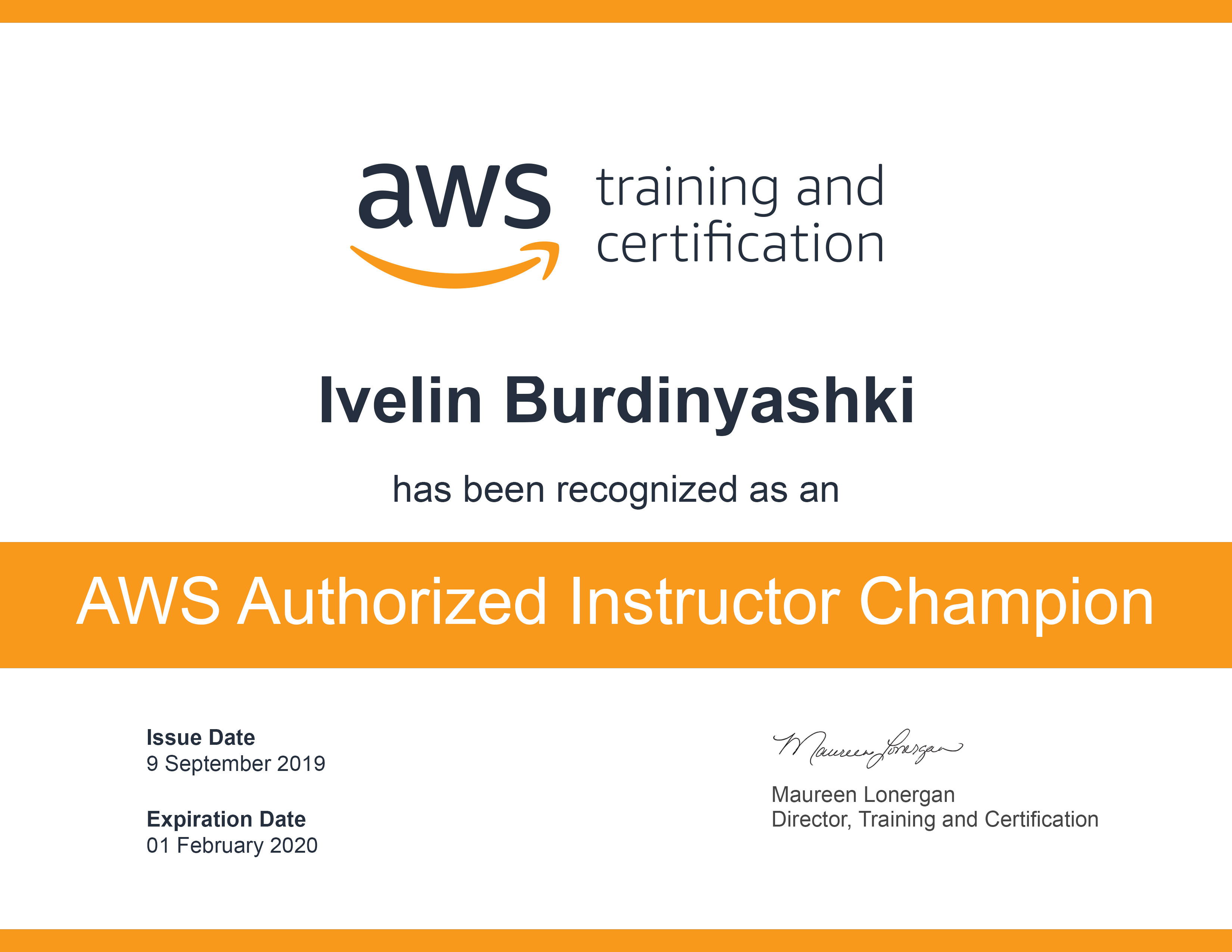 Ivelin Burdinyashki - TAP Certified Freelance AWS Authorized Champion Instructor (AAI) and ...